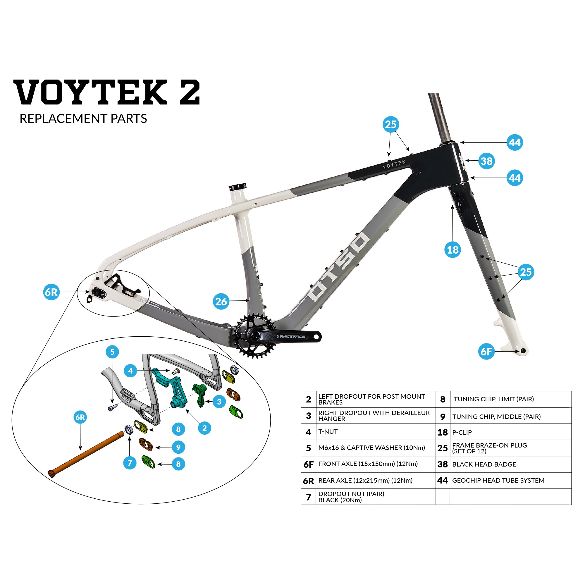 Voytek 2 Replacement Parts – Otso Cycles